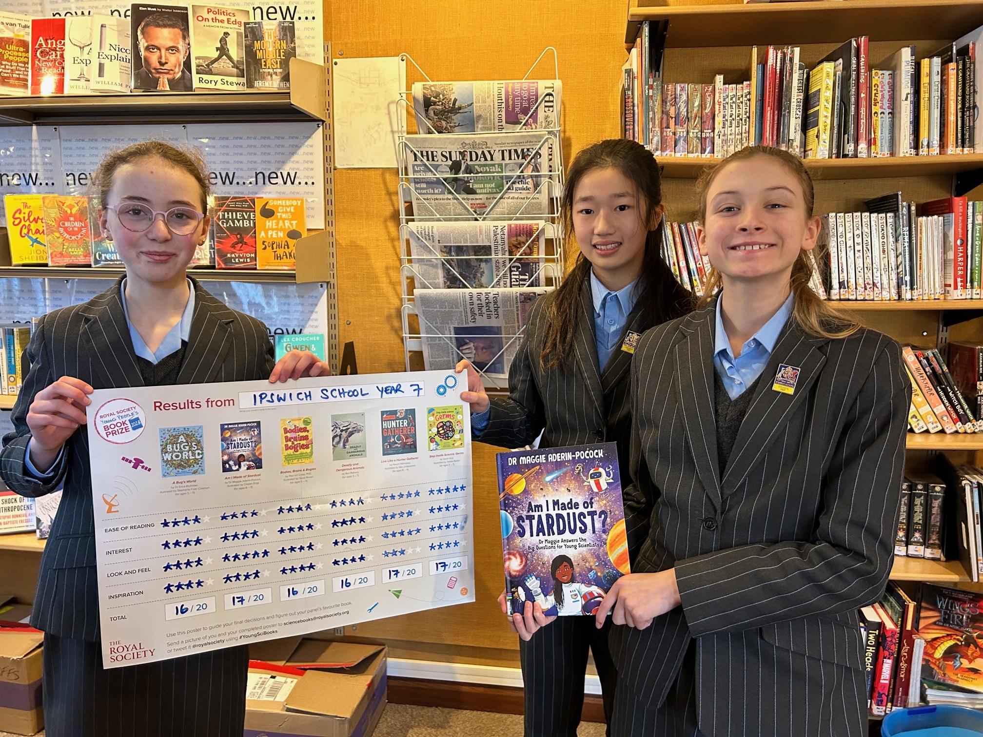 Science books are judged - Ipswich School